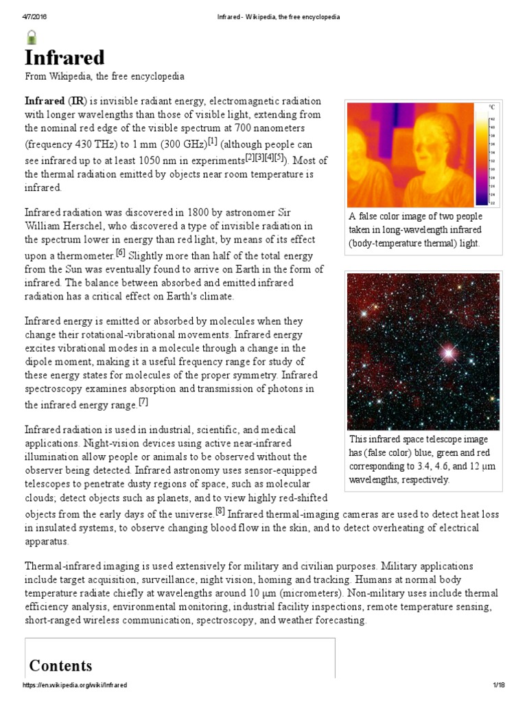 Infrared: From Wikipedia, The Free Encyclopedia | PDF | Infrared ...
