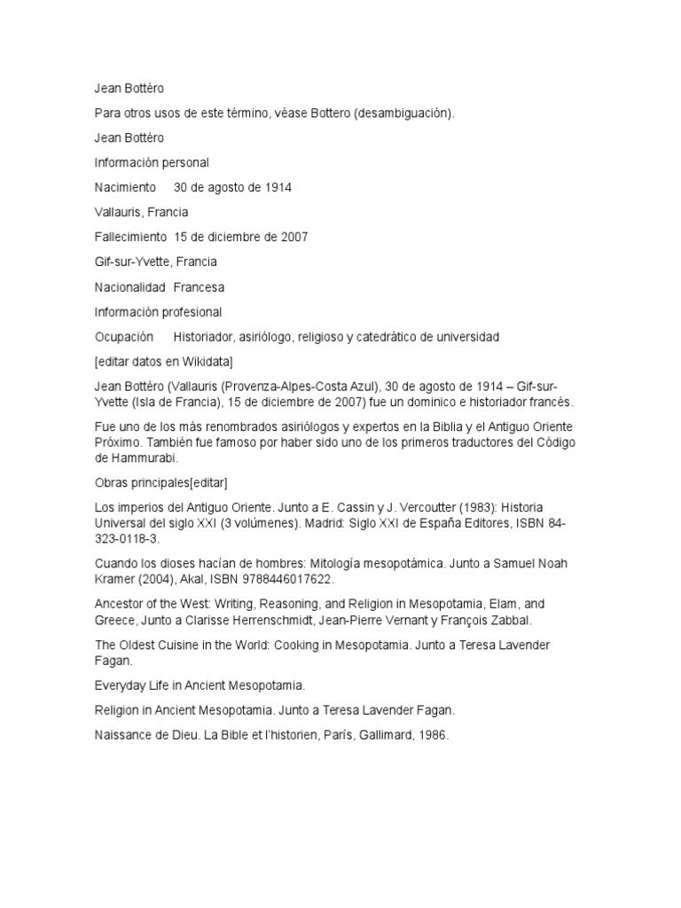 Jean Bottéro | PDF