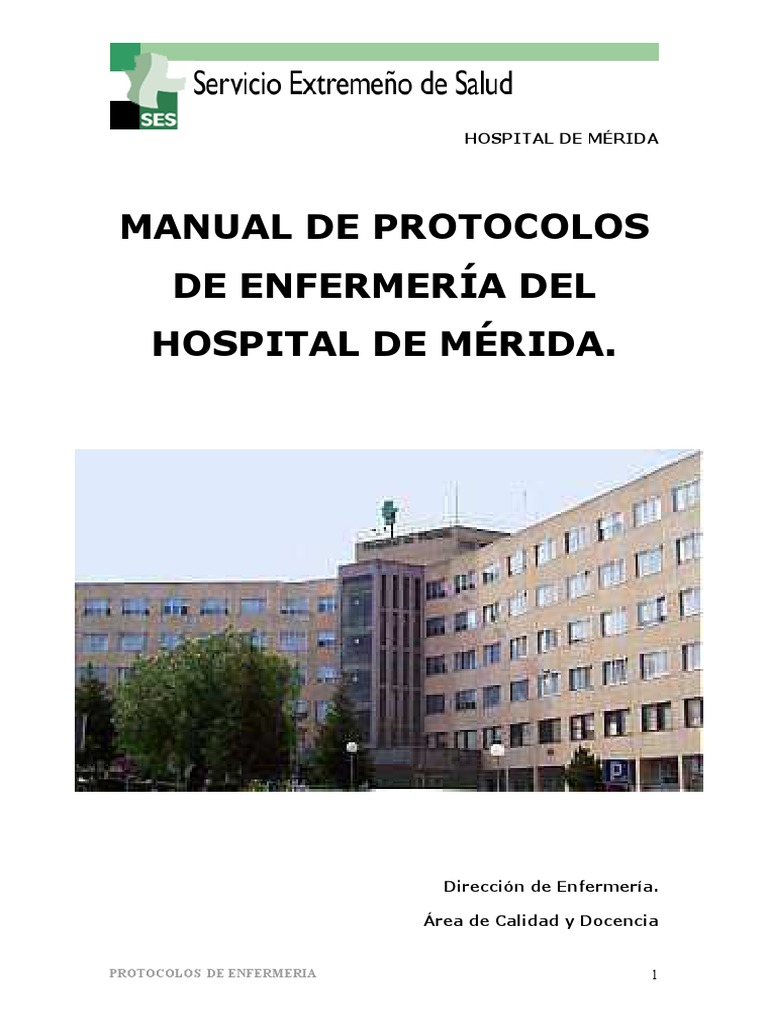 Manual de Protocolos Del Hospital de Merida | PDF | Enfermería | Hospital