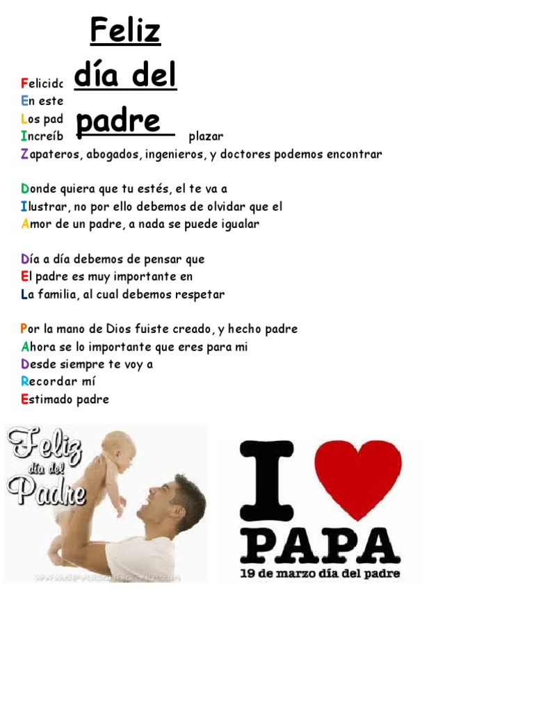 Acrostico Dia Del Padre | PDF