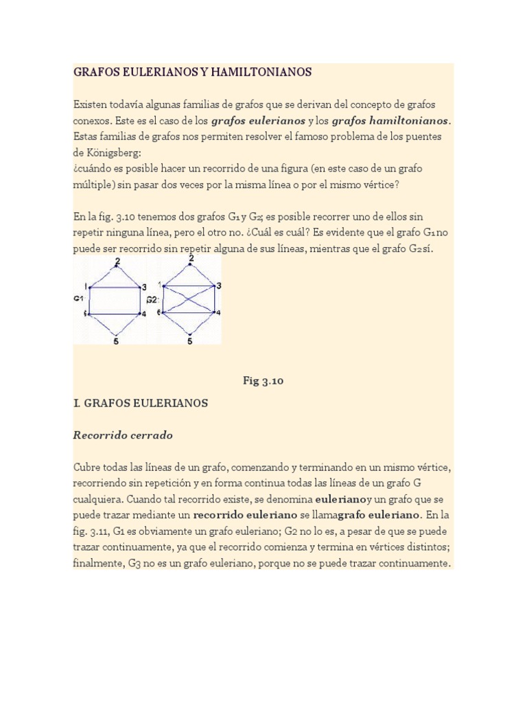 Grafos Eulerianos y Hamiltonianos | Descargar gratis PDF | Teoría de grafos | Vértice (teoría de ...
