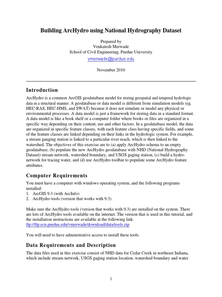 Arc Hydro | PDF | Xml Schema | Arc Gis