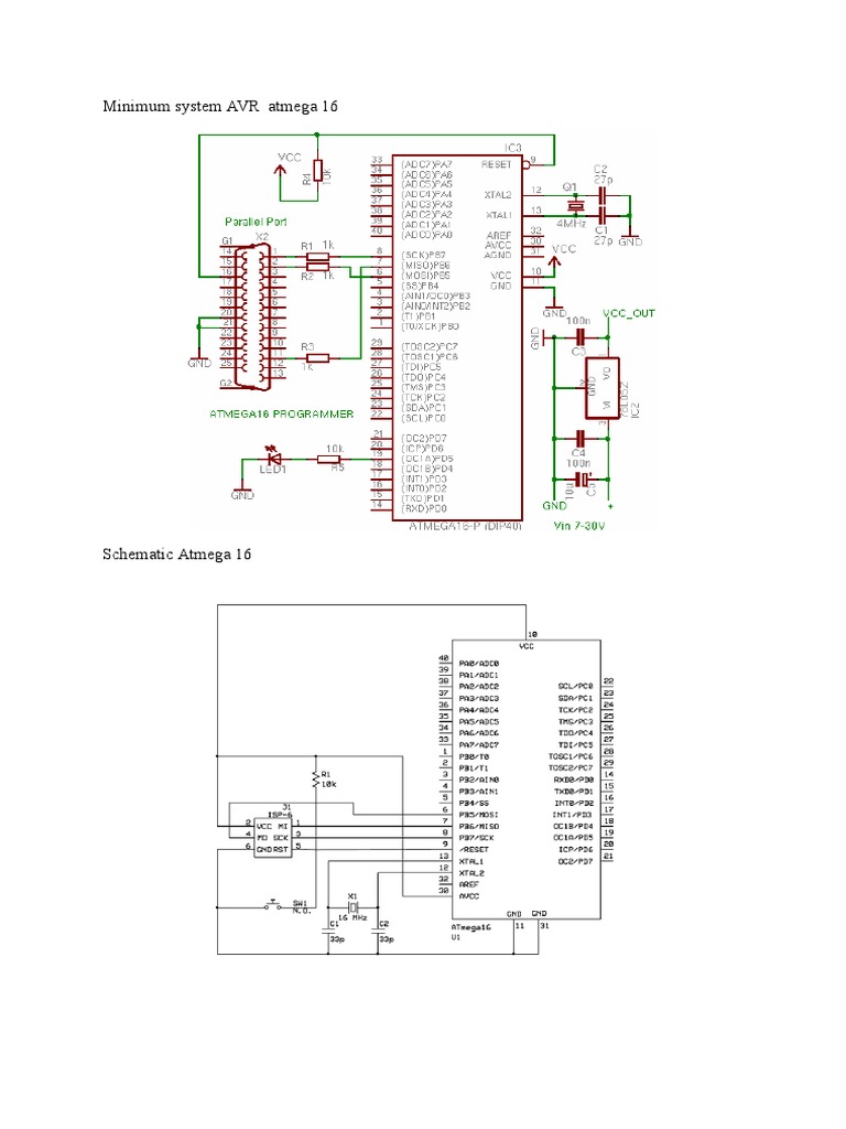 Minimum System AVR Atmega 16 | PDF