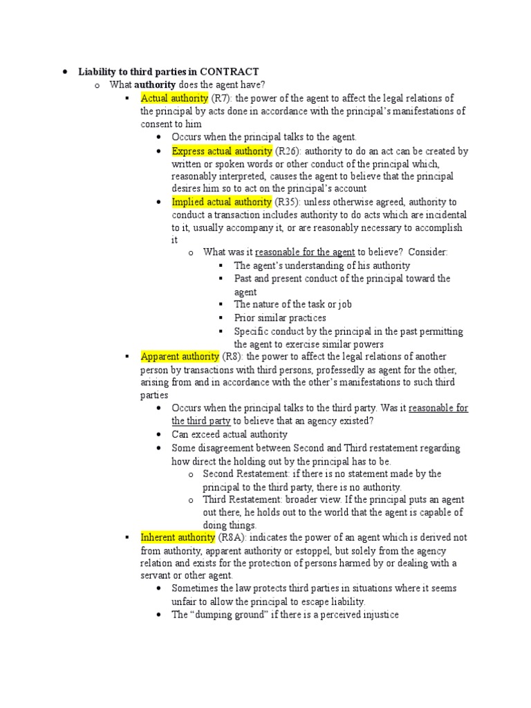 Businses Law Slim Outline | PDF | Law Of Agency | Piercing The ...