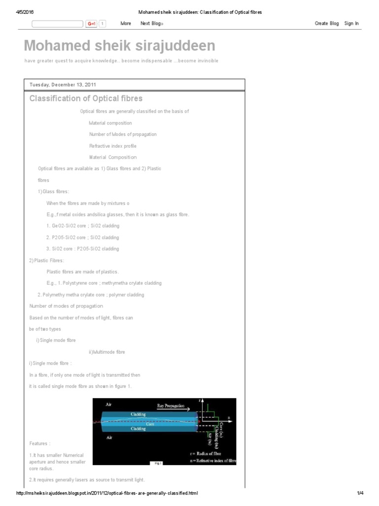 Classification of Optical Fibers | PDF | Optical Fiber | Optics