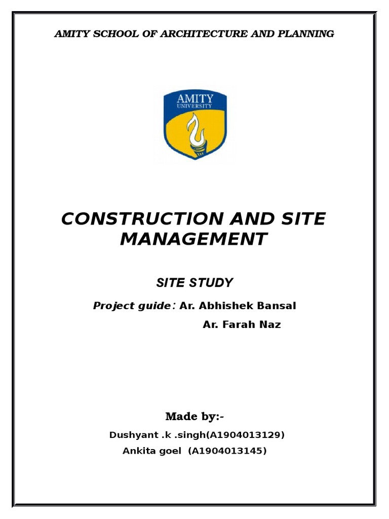 Construction Site Management Guide | PDF