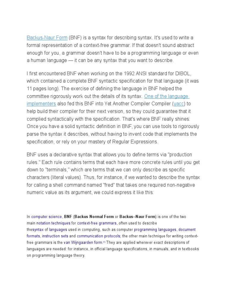 Binary | PDF | Language Mechanics | Syntax (Logic)