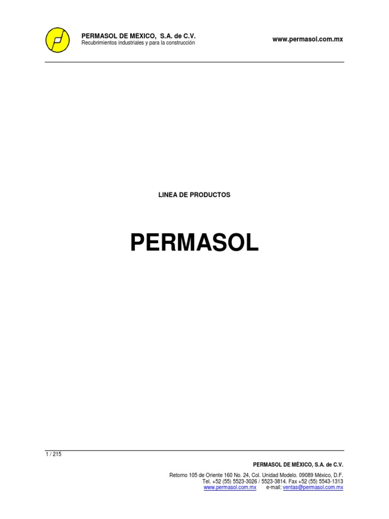 Catálogo de Recubrimientos PERMASOL | PDF | Pintar | Epoxy