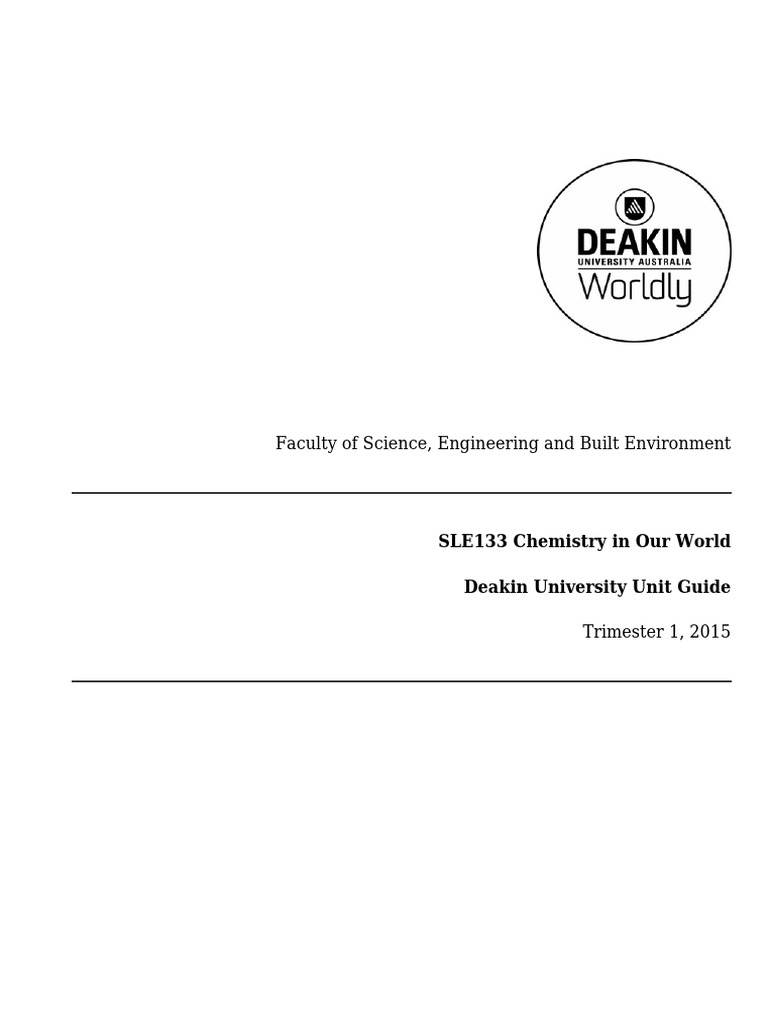 SLE133 Chemistry Unit Guide 2015 | PDF | Test (Assessment) | Plagiarism