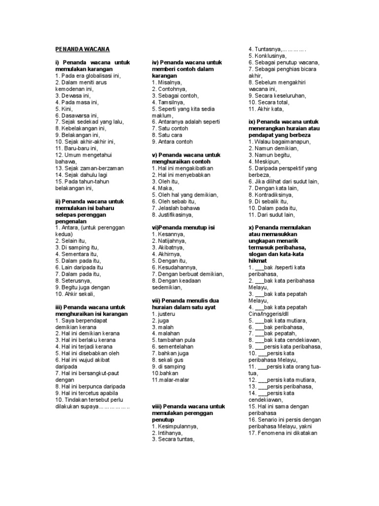 Contoh Penanda Wacana | PDF