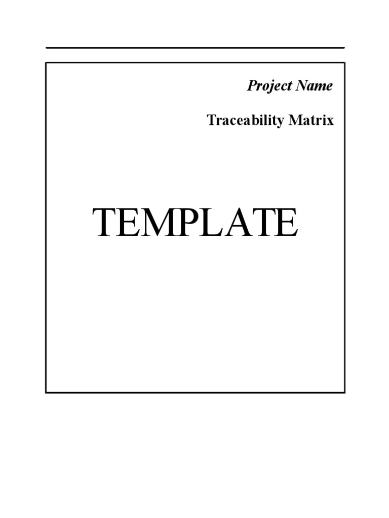 Template Traceability Matrix | PDF