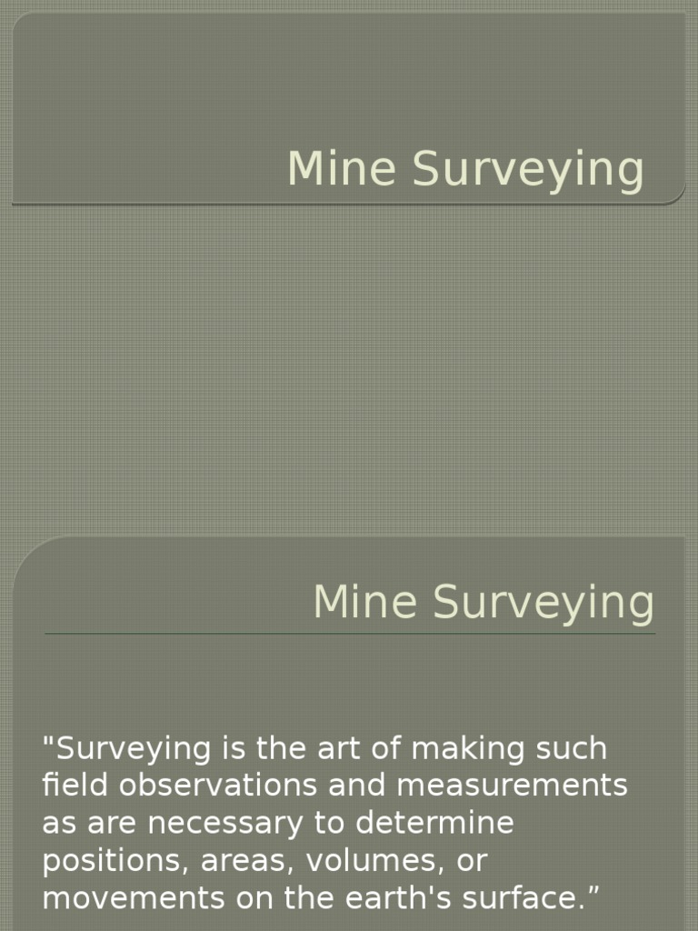 Mine Surveying.pptx | Surveying | Land Use