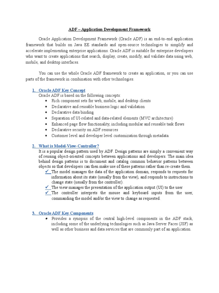 ADF Basics | PDF | Model–View–Controller | Enterprise Java Beans