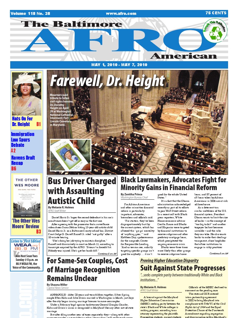 Baltimore Afro-American Newspaper, May 01, 2010 | PDF | Racial ...