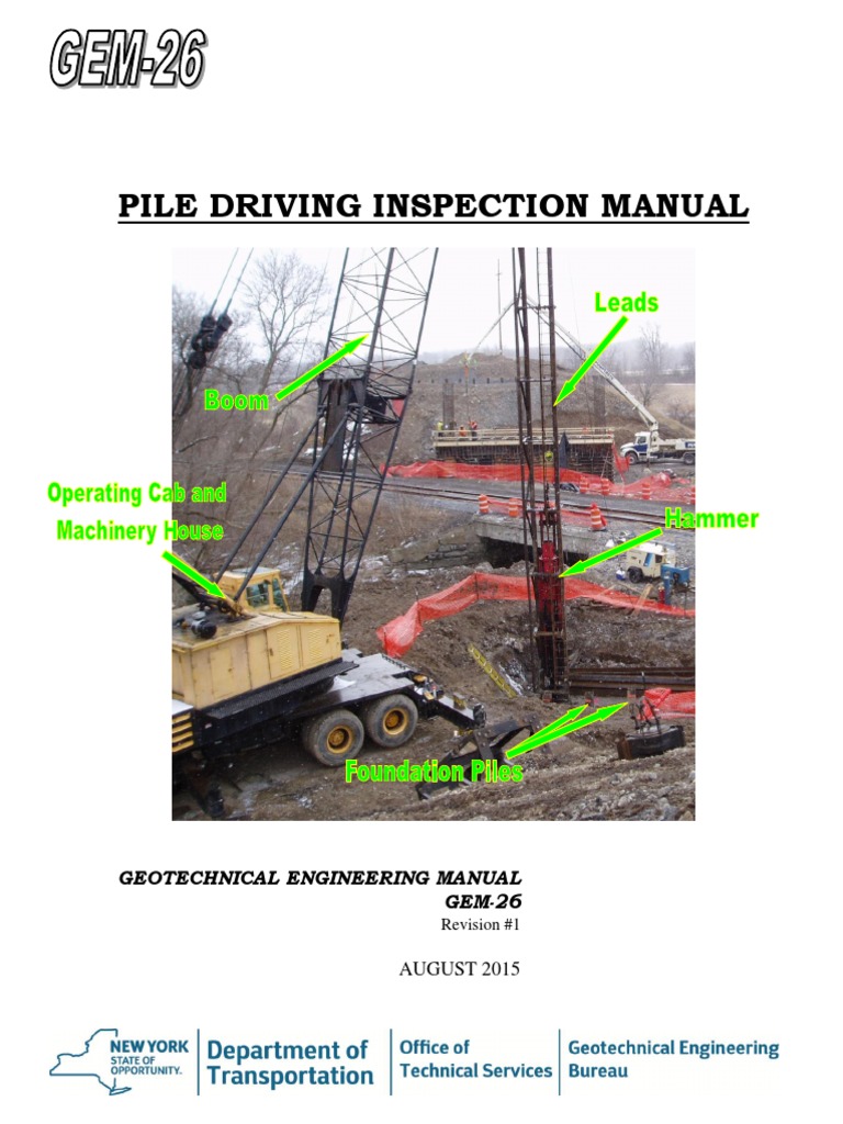Pile Driving Inspection Manual | PDF | Deep Foundation | Diesel Engine