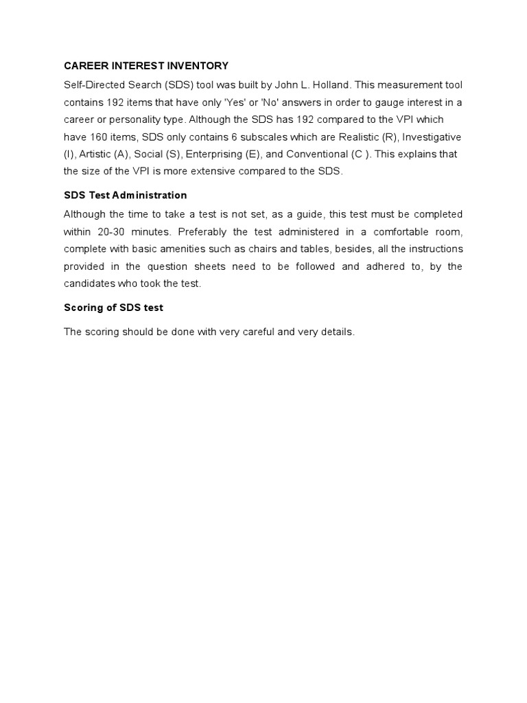 Career Interest Inventory | PDF | Business