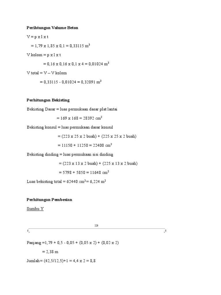 Perhitungan Pembesian | PDF