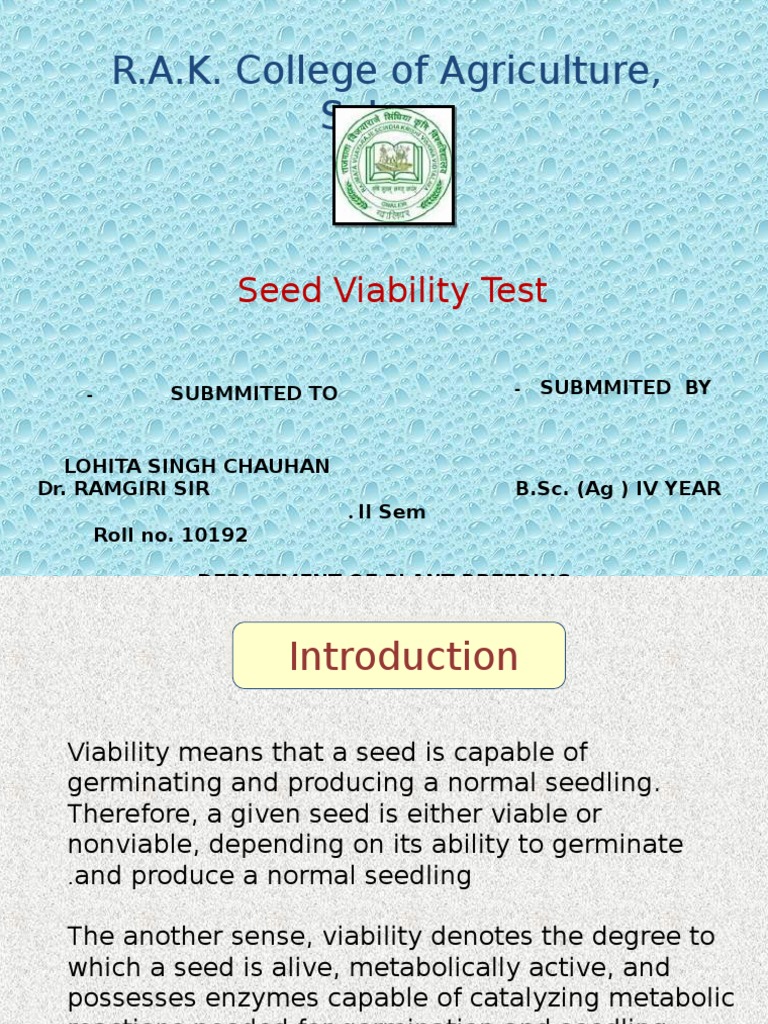 Seed Viability Testing Methods | PDF | Seed | Germination