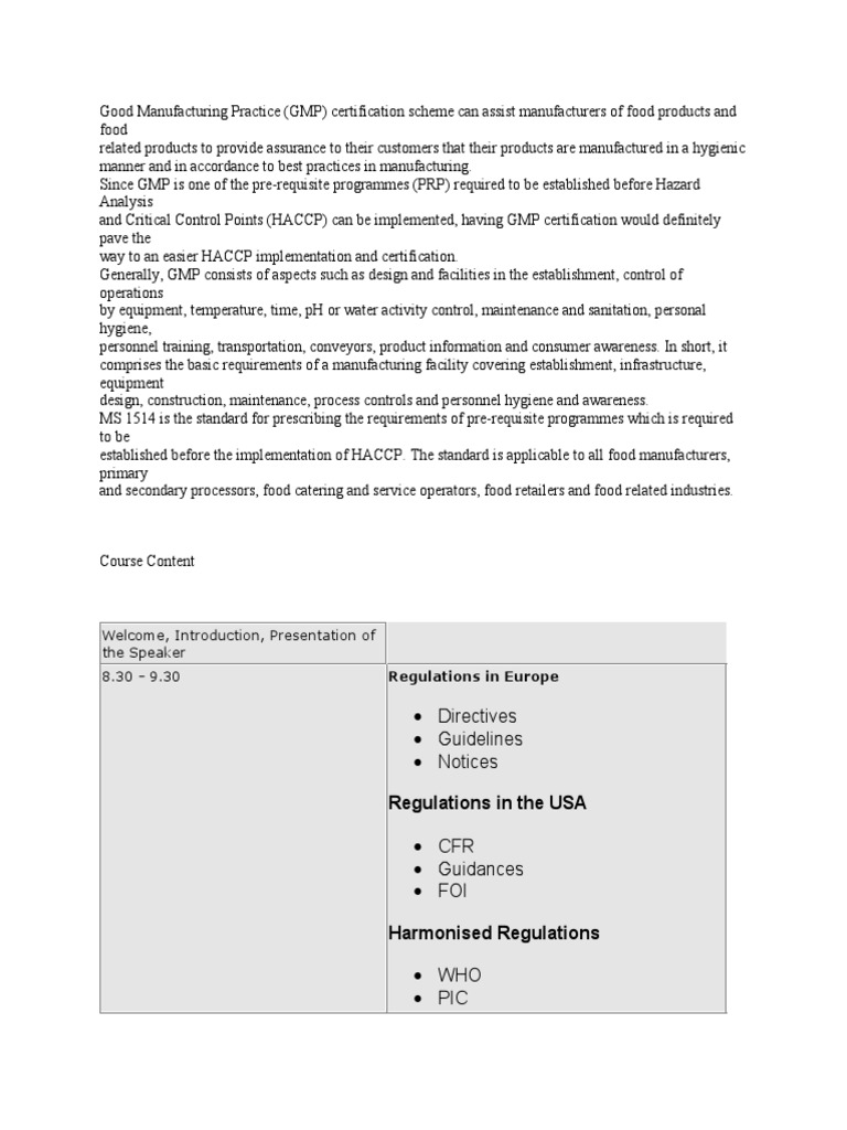 Good Manufacturing Practice | PDF | Verification And Validation | Dietetics