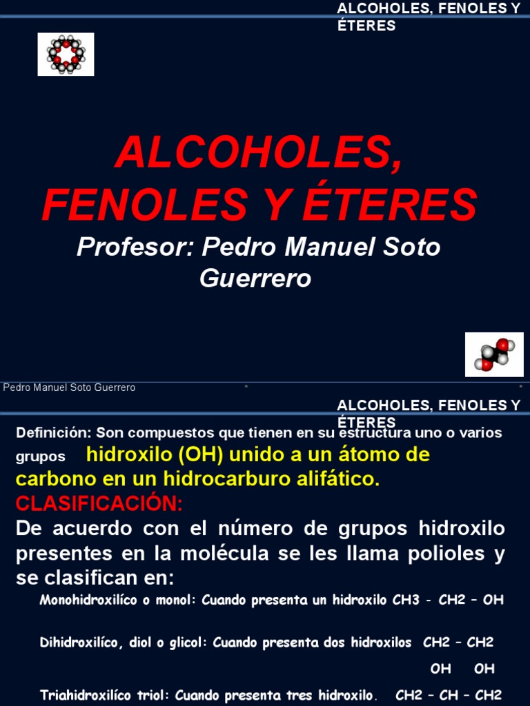 Alcoholes Fenoles Eteres | PDF | Éter | Alcohol