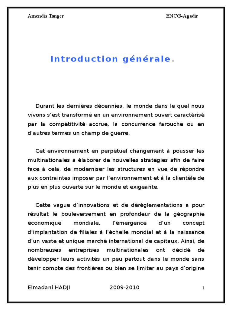 Amendis Tanger : Gestion et Stratégies | PDF | Comptabilité ...