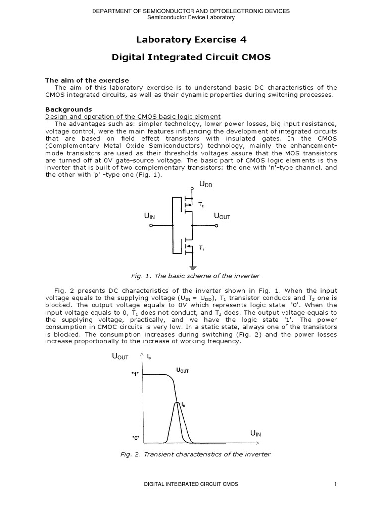 Laboratory Exercise 4 Digital Integrated Circuit CMOS: The Aim of The ...