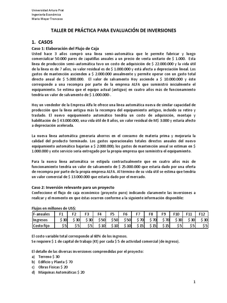 Evaluacion de Inversiones | PDF | Depreciación | Amortización (Negocio)