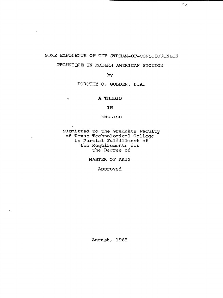 Stream of Consciousness | PDF | Narration | Consciousness