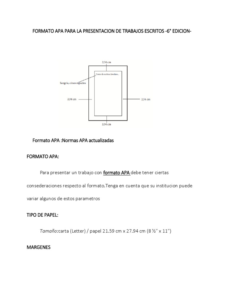 Formato Apa para La Presentacion de Trabajos Escritos | PDF