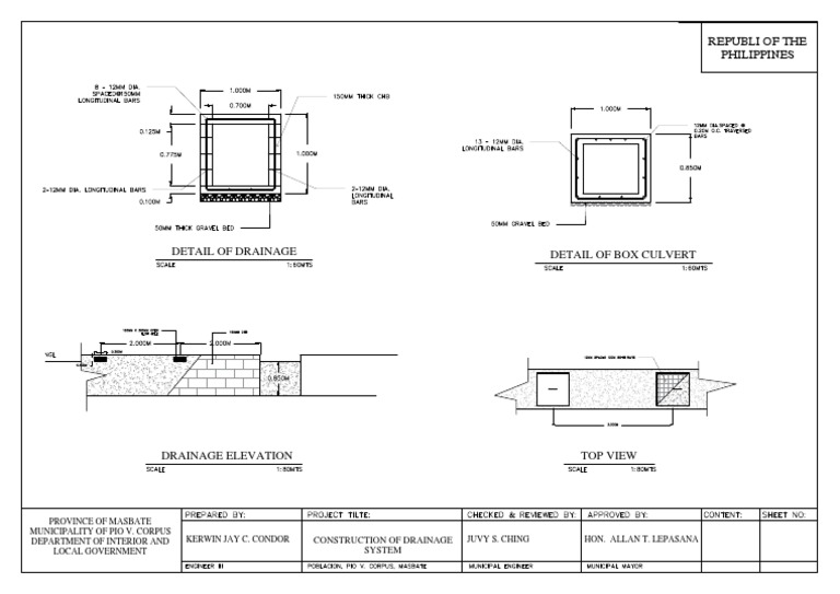 Box Culvert Drainage System Details | PDF
