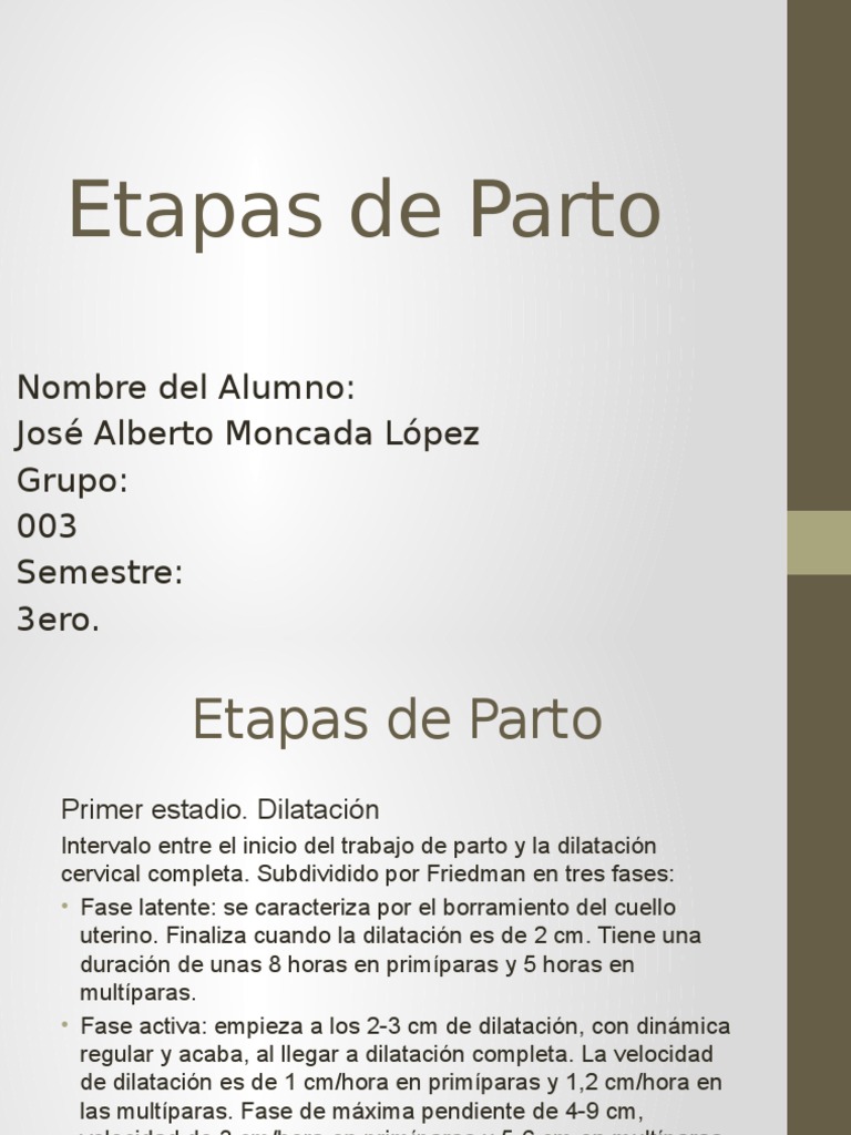 Etapas de Parto | PDF | Placenta | Parto