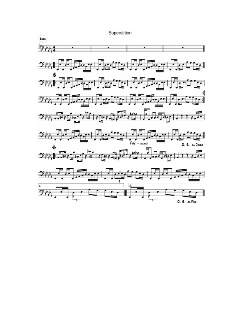 Superstition (Bass Chart) | PDF