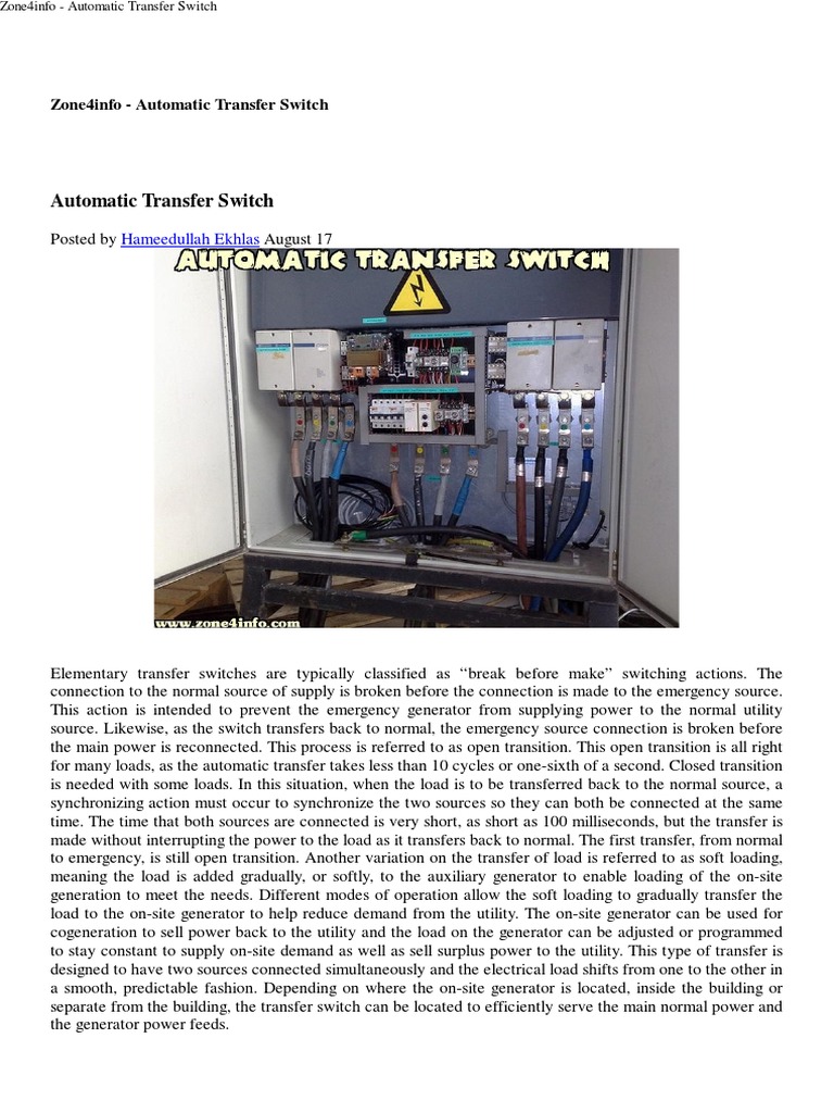 Automatic Transfer Switch.pdf | Switch | Relay