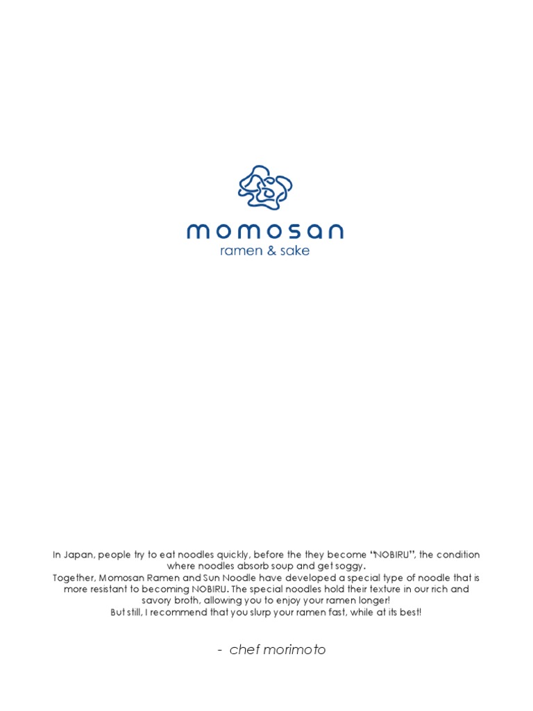 Momosan Menu | PDF | Business