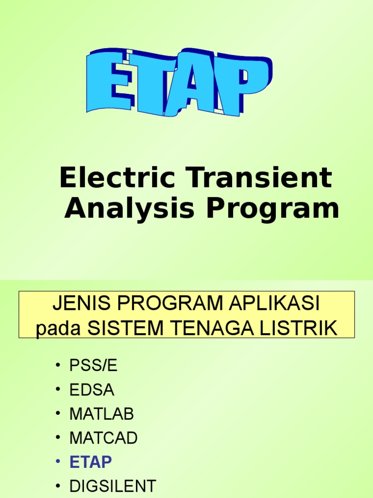 Pengenalan Software Etap | PDF