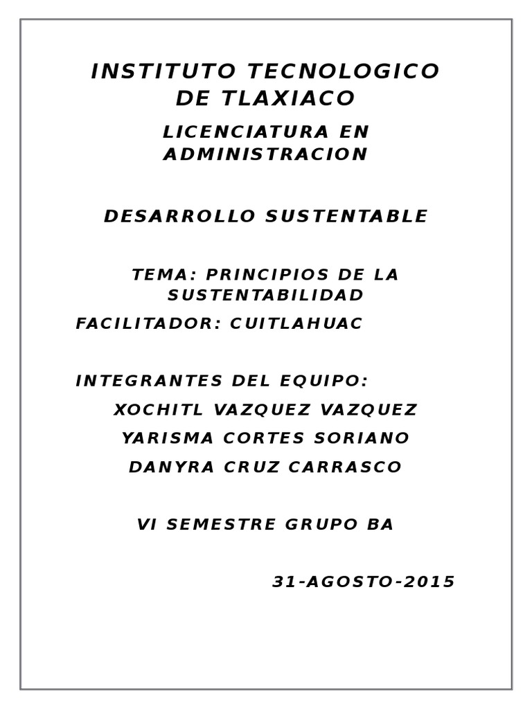 1 Principios De Sustentabilidad Pdf Sustentabilidad Ecología