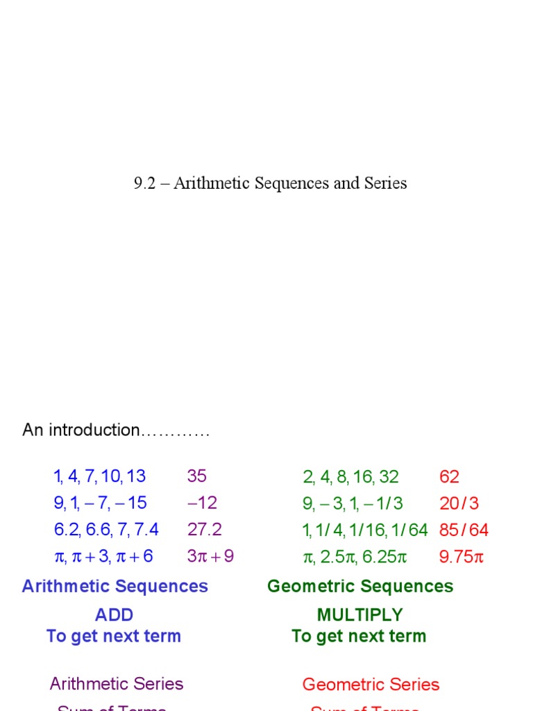 2-3. Arithmetic and Geometric Sequences | PDF | Mathematical Objects ...