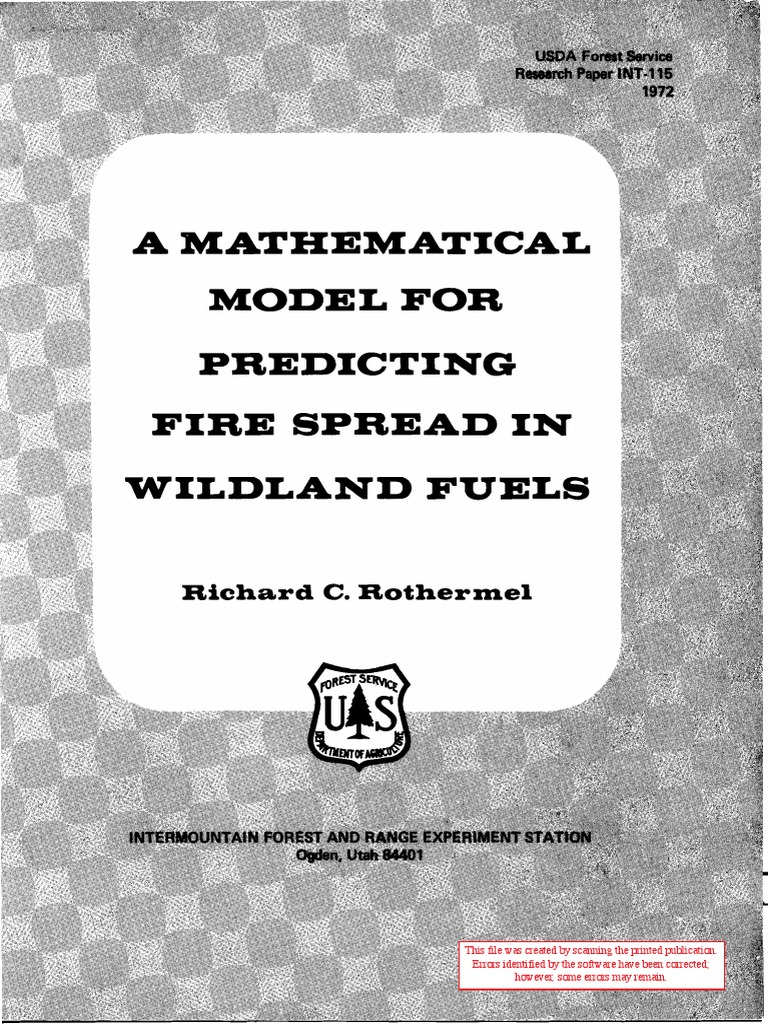 Rothermel's 1972 Fire Spread Model | PDF | Wildfire | Combustion