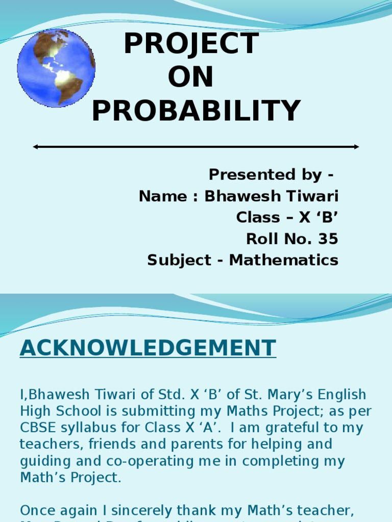 Maths Project | PDF | Playing Cards | Probability