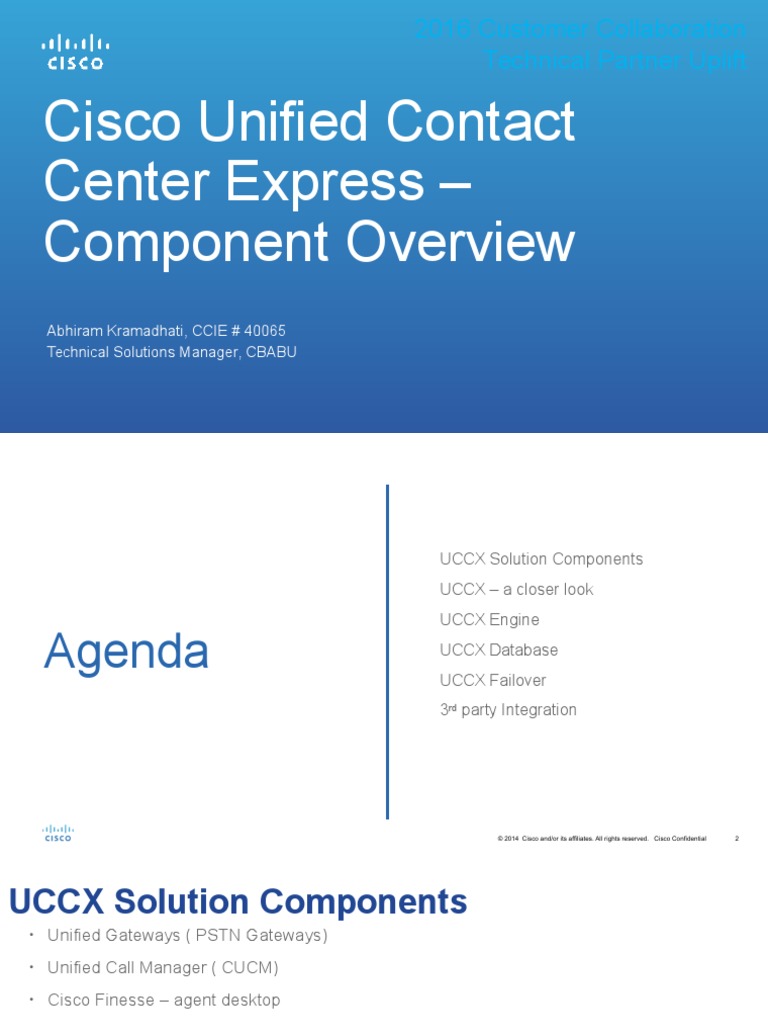2016 CC Uplift UCCX Component Overview | PDF | Replication (Computing ...