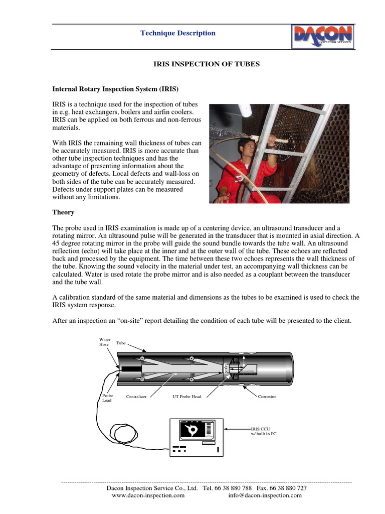 IRIS Inspection of Tubes | PDF | Ultrasound | Vacuum Tube
