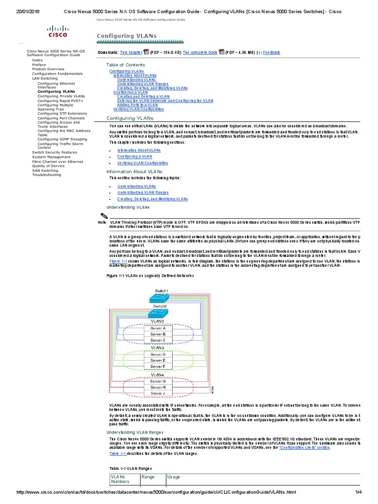 Cisco Nexus 5000 Series NX-OS Software Configuration Guide - Configuring VLANs (Cisco Nexus 5000 ...