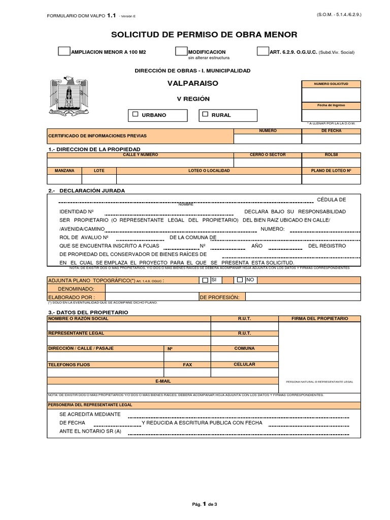 Formulario Obras Menores | PDF