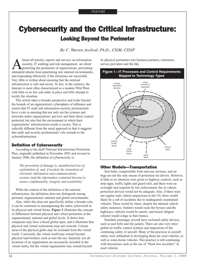 Cybersecurity And The Critical Infrastructure Looking Beyond The