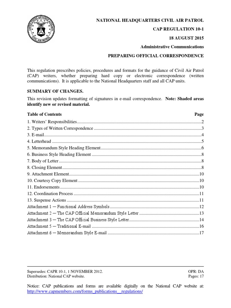 Capr 10-1 | PDF | Plain Language | Email