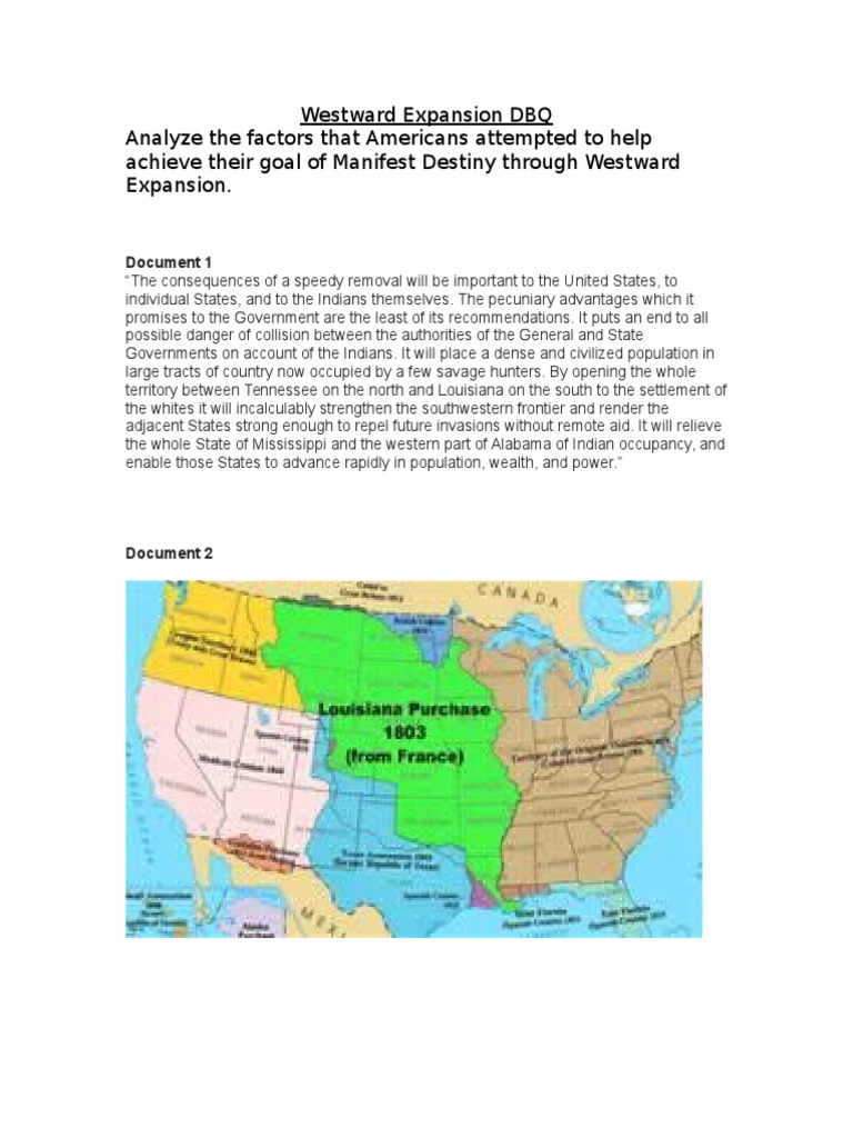 Westward Expansion DBQ | PDF | The United States | Religion And Belief