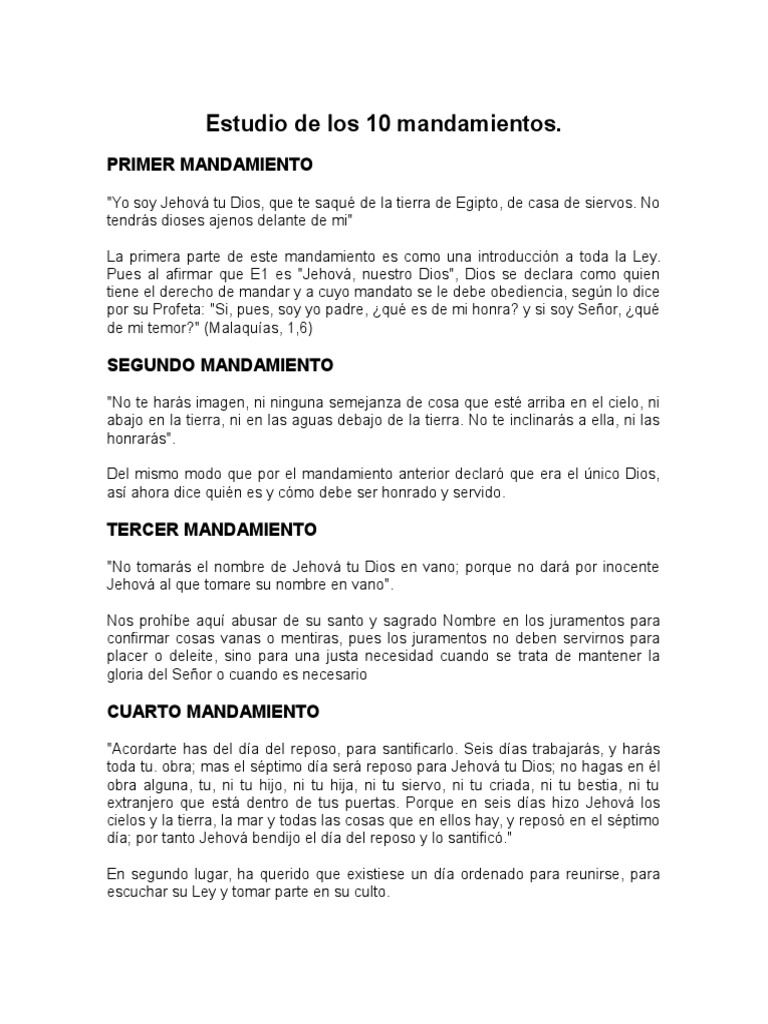 Estudio de Los 10 Mandamientos | PDF | Tetragrammaton | Cristo (título)