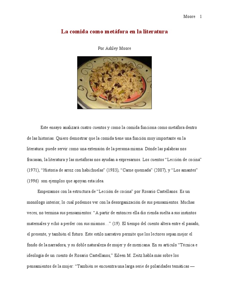 La Comida Como Metafora en La Literatura | PDF | Puerto Rico | Narración