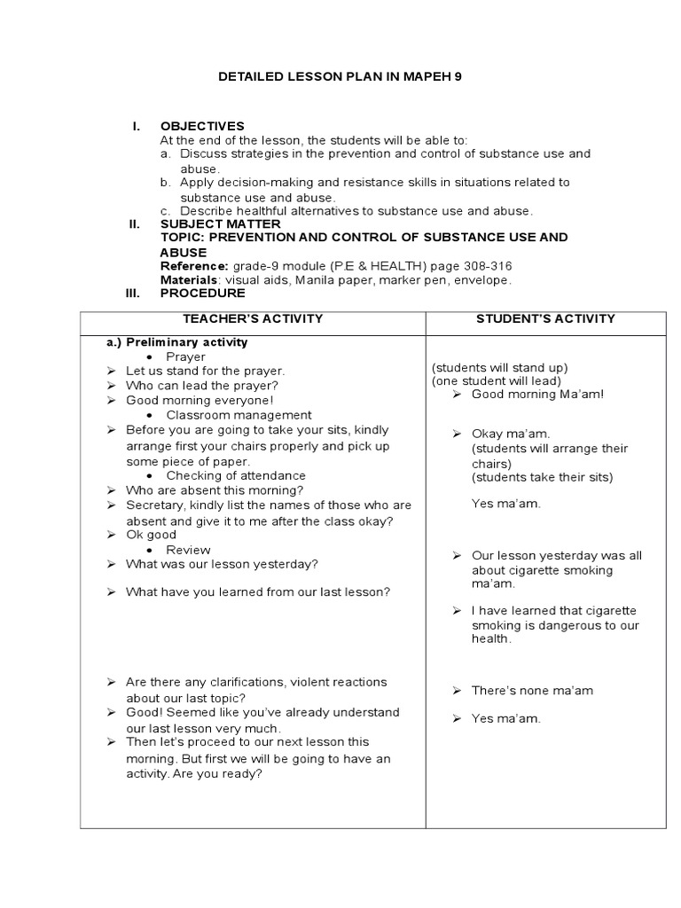 Detailed Lesson Plan In Mapeh 9 Lesson Plan Cognition - Bank2home.com