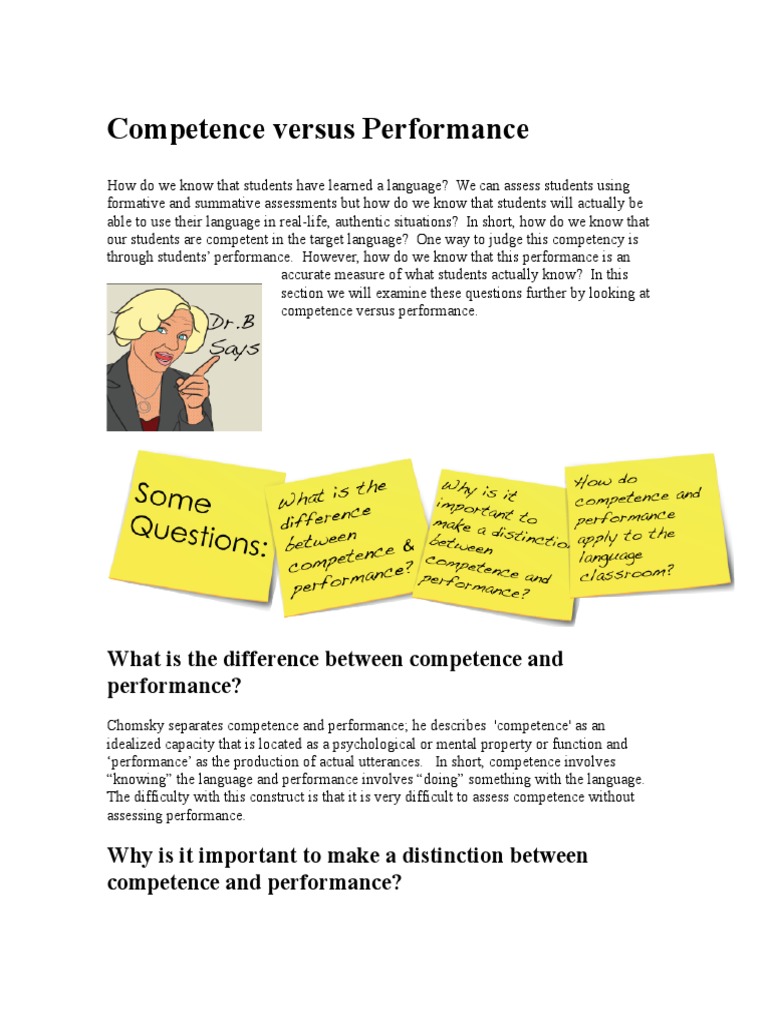 Competence Versus Performance | PDF | Competence (Human Resources ...